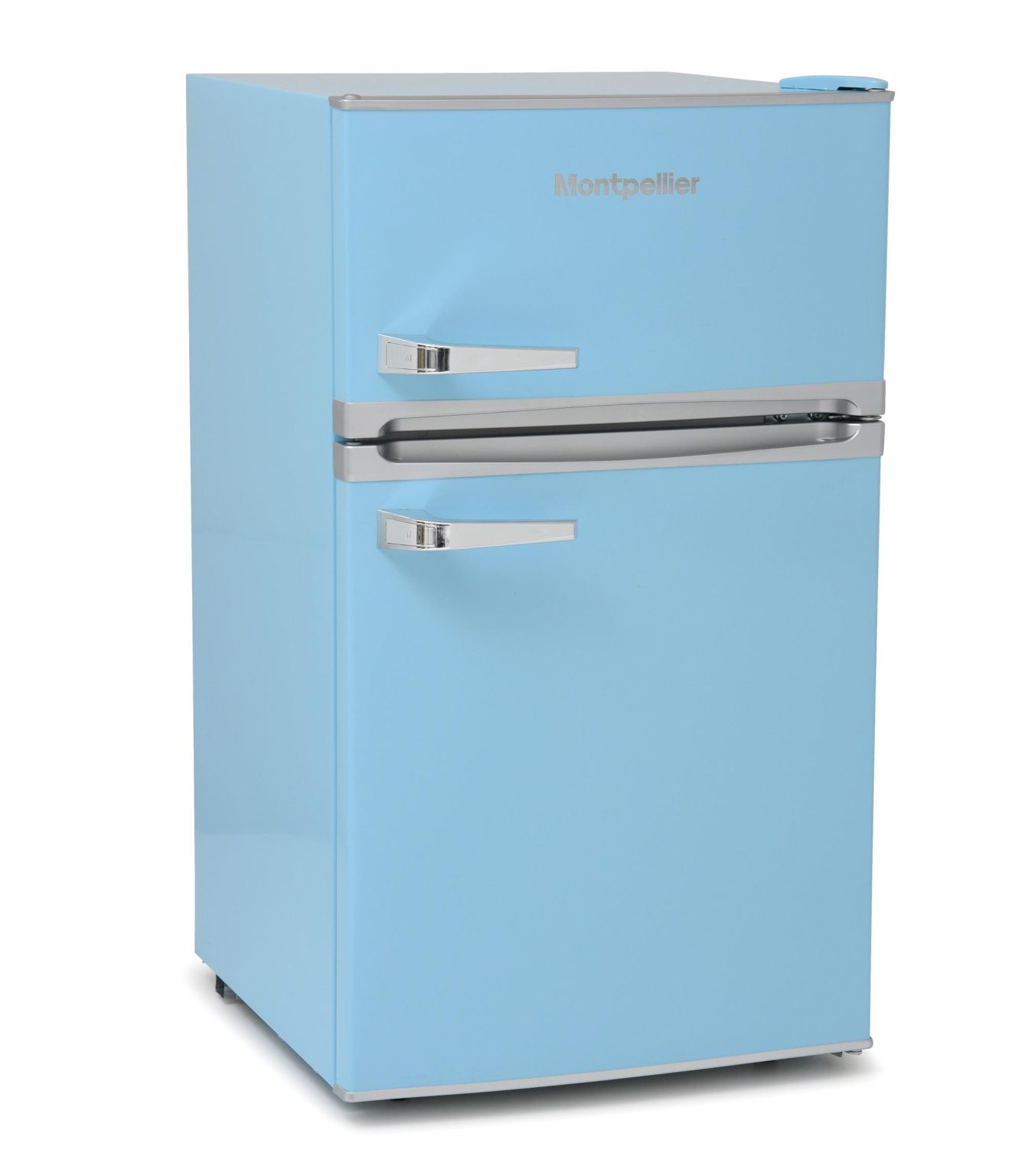 Montpellier MAB2035PB | Undercounter Retro Fridge Freezer - Pastel Blue
